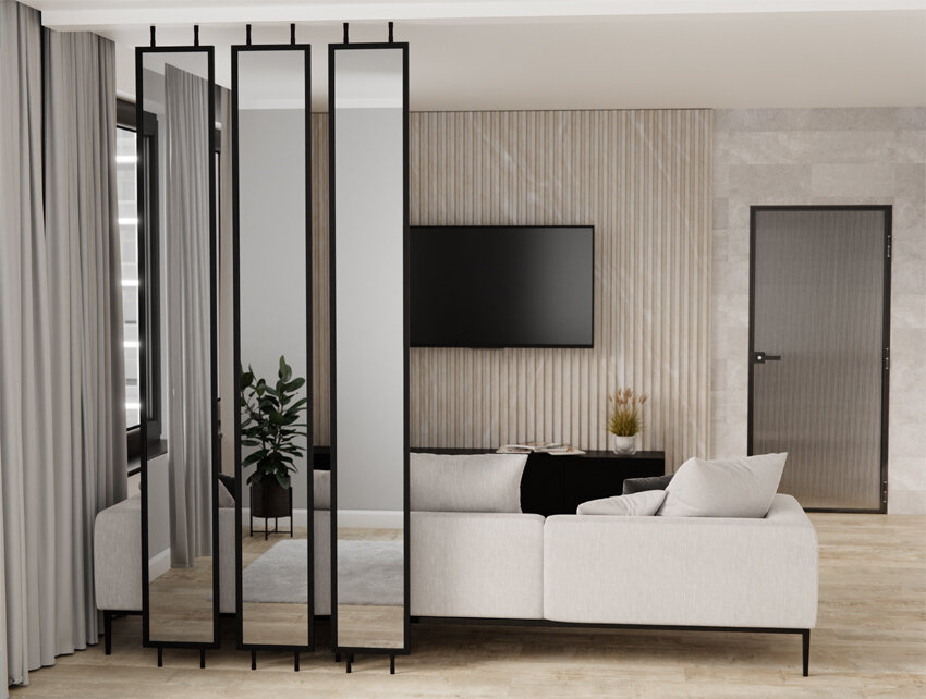 Parawan Ścianka Działowa Szklana Lustro Różne Wymiary > Galakor